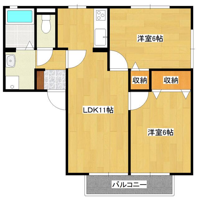 【ハトマークサイト】福岡県糟屋郡粕屋町長者原西2丁目の エーデル21C212 2LDK アパート