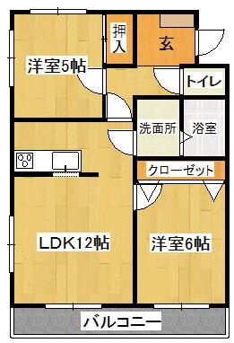 【ハトマークサイト】福岡県大牟田市大字歴木の 平野山ヒルズ 401 2LDK マンション