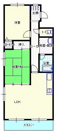 【ハトマークサイト】福岡県小郡市大保の 大原ローズ 204 2LDK マンション