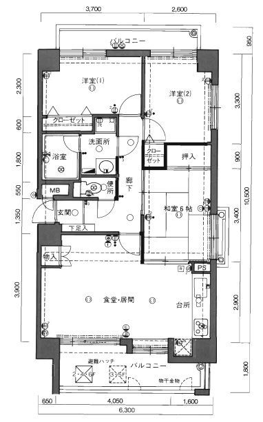 【ハトマークサイト】福岡県福岡市西区大字周船寺の モントーレ周船寺 506 3LDK 中古マンション