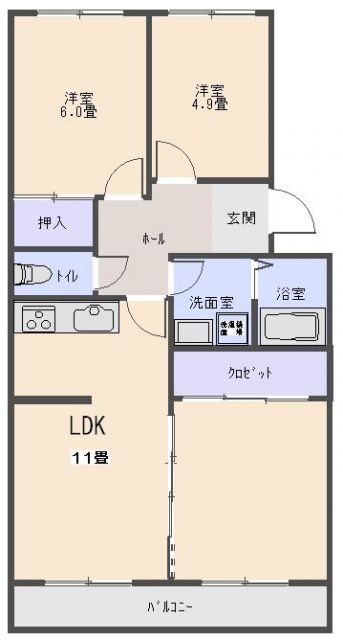 【ハトマークサイト】福岡県福岡市早良区城西2丁目の リバティR城西201 3LDK マンション