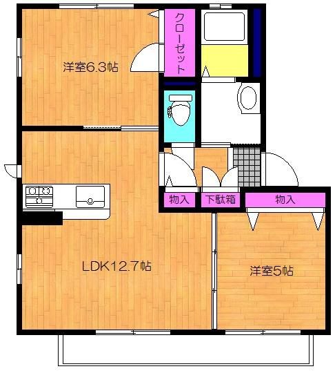 【ハトマークサイト】福岡県福岡市東区若宮1丁目の シャーメゾン若宮102 2LDK アパート