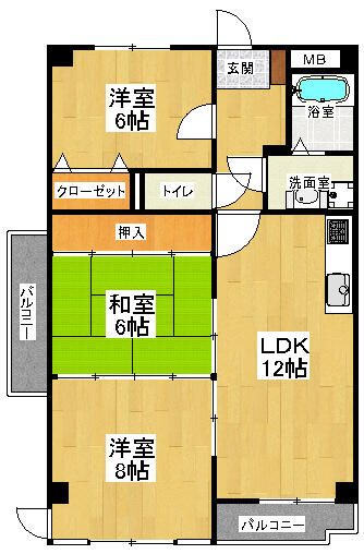 【ハトマークサイト】福岡県福岡市早良区小田部5丁目の ブライトヒルズ小田部201 3LDK マンション