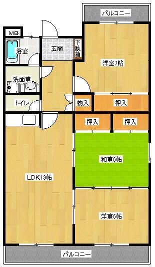 【ハトマークサイト】福岡県福岡市早良区荒江3丁目の エレガンス平川401 3LDK マンション