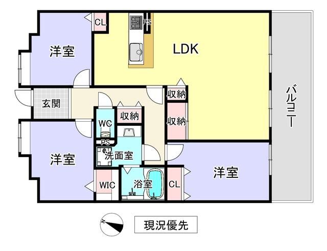 【ハトマークサイト】福岡県北九州市小倉北区金鶏町の 藤和ハイタウン到津（リノベ）406 3LDK 中古マンション