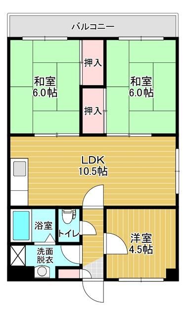 【ハトマークサイト】福岡県北九州市若松区上原町の 第二タカラハイツ 203 3LDK マンション