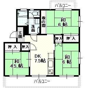 【ハトマークサイト】福岡県福岡市早良区賀茂4丁目の 梅町ビル301 3DK マンション