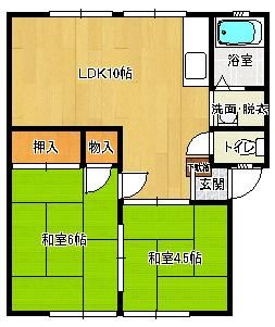【ハトマークサイト】福岡県北九州市小倉北区重住3丁目の ウインディアハイツ高坊203 2LDK アパート