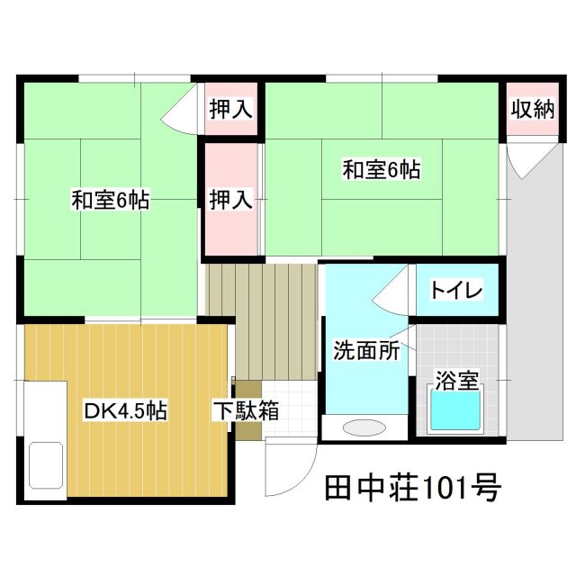 【ハトマークサイト】福岡県大野城市東大利3丁目の 田中荘101 2DK アパート