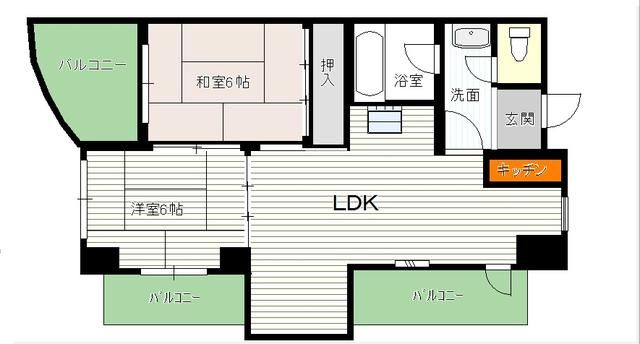 【ハトマークサイト】福岡県福岡市城南区樋井川3丁目の 長尾ビル201 2LDK マンション