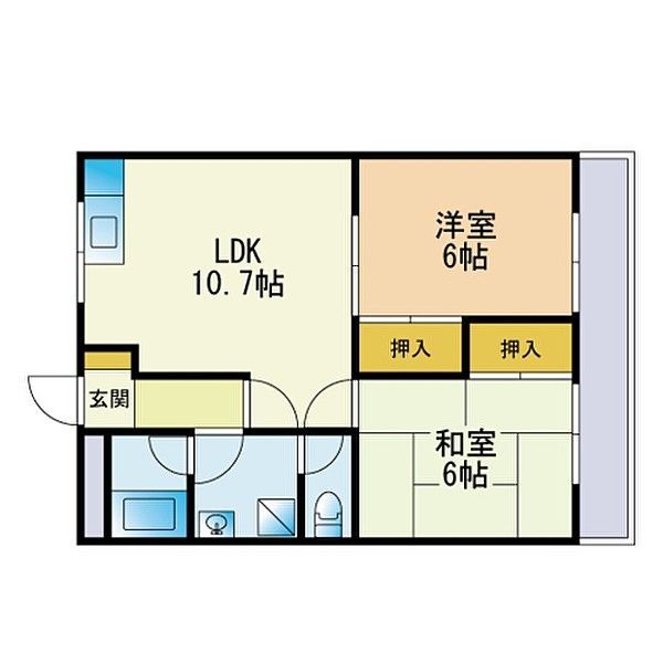 【ハトマークサイト】福岡県福岡市南区弥永4丁目の アニバース弥永102 2LDK アパート