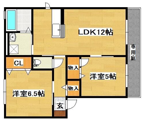 【ハトマークサイト】福岡県中間市中央5丁目の シャーメゾンサンライズB102 2LDK アパート