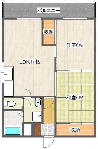 【ハトマークサイト】福岡県北九州市八幡西区穴生3丁目の 清水ビル301 2LDK マンション