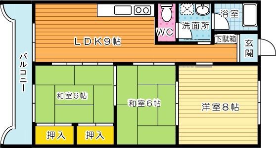 【ハトマークサイト】福岡県北九州市八幡西区南八千代町の 山内グリーンパレス黒崎1202 3LDK 中古マンション