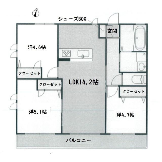 【ハトマークサイト】福岡県福岡市中央区鳥飼3丁目の エスポワール大濠西102 3LDK アパート