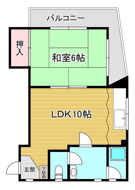 【ハトマークサイト】福岡県北九州市戸畑区小芝1丁目の F・イデア301号 1LDK マンション