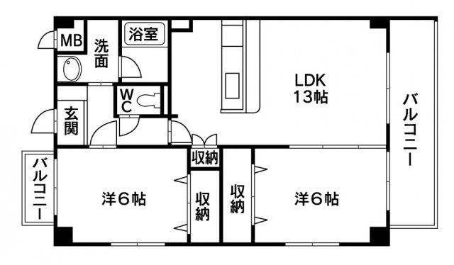 【ハトマークサイト】福岡県北九州市小倉南区徳力新町1丁目の リベーラ徳力303 2LDK マンション