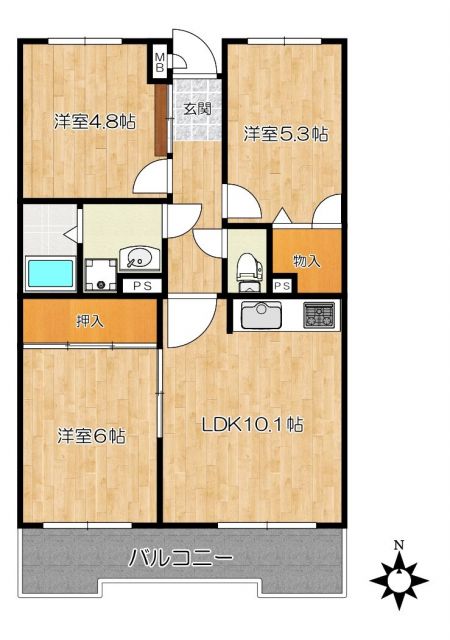 【ハトマークサイト】福岡県福岡市城南区鳥飼5丁目の ハイツ鳥飼204 3LDK マンション