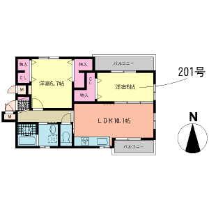 【ハトマークサイト】福岡県北九州市小倉南区春ケ丘の ロイヤルコーポ春ヶ丘201 2LDK マンション