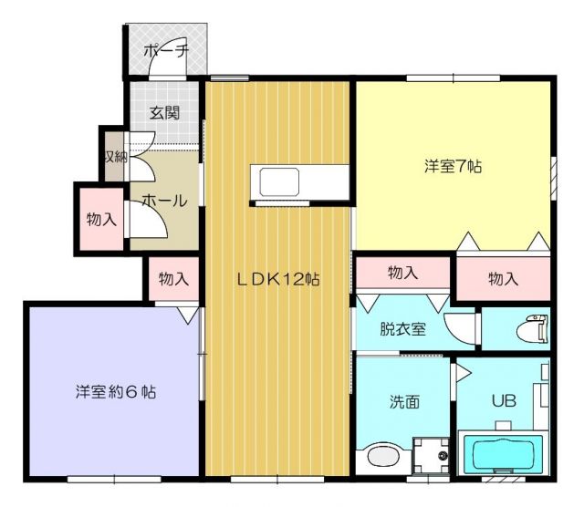 【ハトマークサイト】福岡県福津市花見が浜1丁目の コンフォート志の101 2LDK アパート