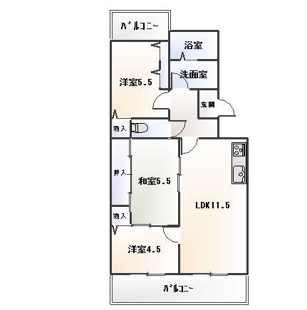 【ハトマークサイト】福岡県太宰府市大佐野4丁目の コンフォール・カヤノ202 3LDK マンション