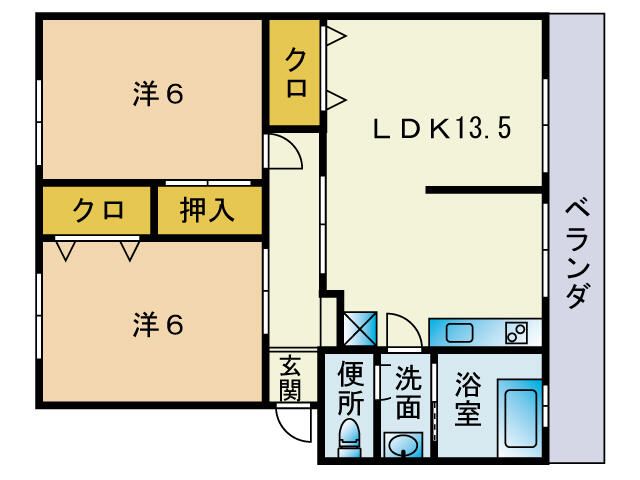 【ハトマークサイト】福岡県北九州市小倉南区下城野1丁目の グリーンハイツうえだ502 2LDK マンション