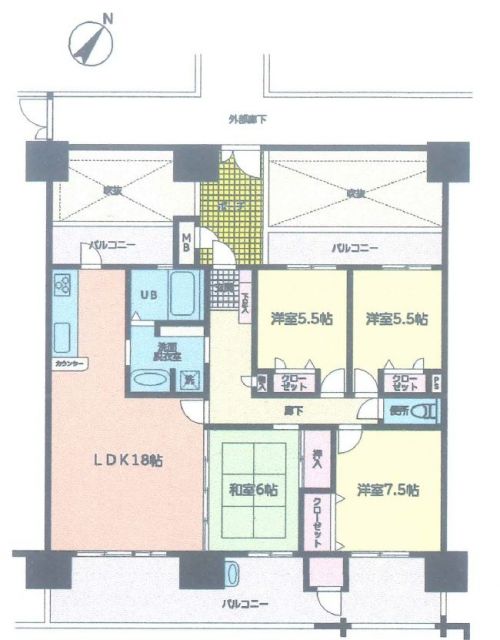 【ハトマークサイト】福岡県北九州市小倉北区大手町の アーティックスヴィセント大手町303 4LDK マンション