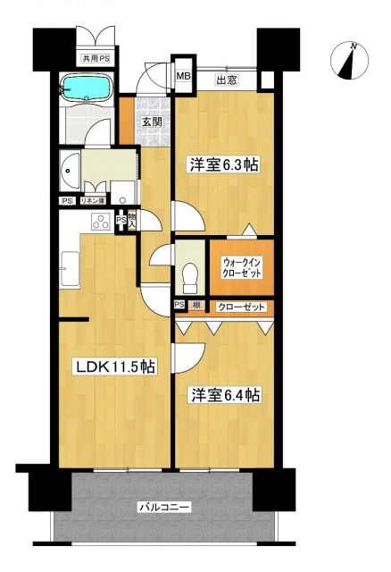 【ハトマークサイト】福岡県飯塚市吉原町の エバーライフリバーサイド飯塚弐番館1103 2LDK 中古マンション
