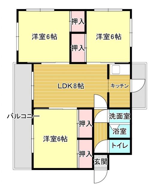 【ハトマークサイト】福岡県糟屋郡志免町志免3丁目の 第2志免東福ビル406 3LDK マンション
