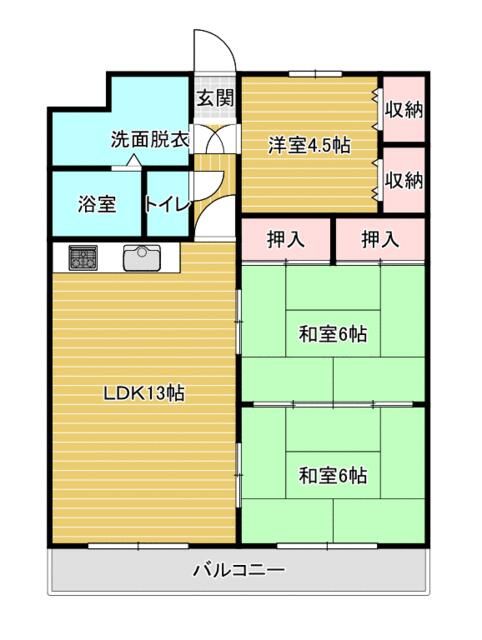 【ハトマークサイト】福岡県北九州市戸畑区新池2丁目の サンモリッツ戸畑 303 3LDK 中古マンション