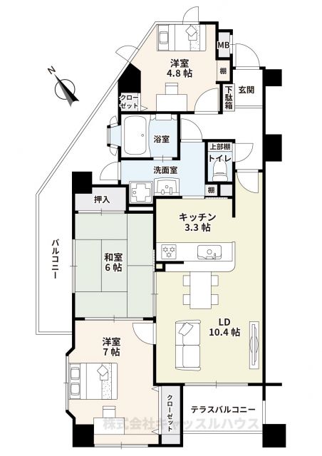 【ハトマークサイト】福岡県福岡市南区花畑2丁目の ガーデンライフ長住南401 3LDK 中古マンション