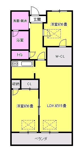 【ハトマークサイト】福岡県太宰府市坂本3丁目の ルネス都府楼205 2LDK アパート