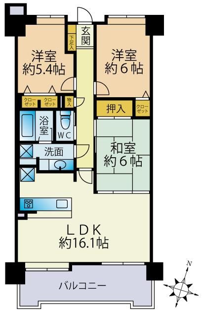 【ハトマークサイト】福岡県福岡市南区野多目1丁目の ダイアパレス大橋南弐番館 3LDK 中古マンション