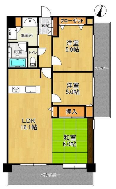 【ハトマークサイト】福岡県福岡市南区平和2丁目の アーバンパレス平和 502 3LDK 中古マンション