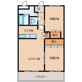 【ハトマークサイト】福岡県柳川市間の メゾンプレサス203 2LDK アパート