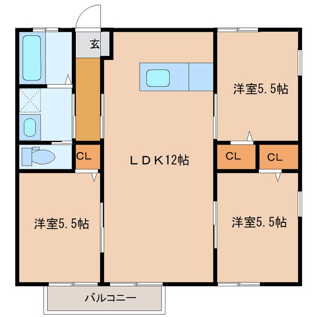 【ハトマークサイト】福岡県柳川市大和町豊原の レトア豊原103 3LDK アパート