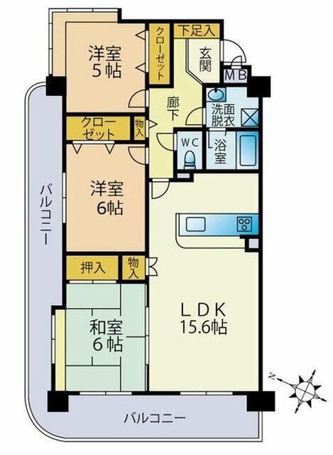 【ハトマークサイト】福岡県福岡市南区井尻2丁目の エンゼルハイム井尻401 3LDK 中古マンション