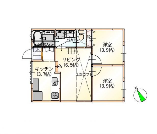 【ハトマークサイト】福岡県福岡市中央区輝国2丁目の Rianna輝国202 2LDK アパート