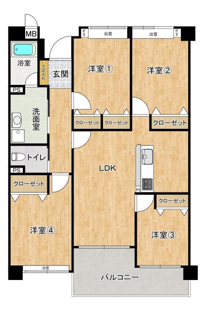 【ハトマークサイト】福岡県那珂川市仲1丁目の JGMヴェルデ那珂川3番館 4LDK 中古マンション