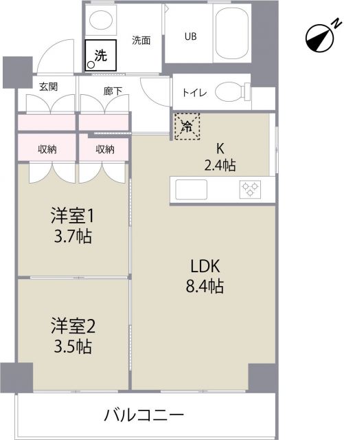 【ハトマークサイト】福岡県福岡市博多区山王1丁目の カーサ・リナート山王206 2LDK マンション