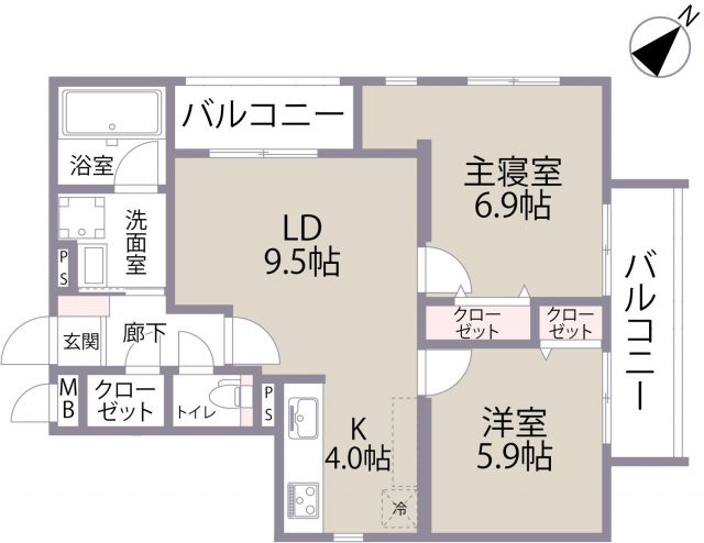 【ハトマークサイト】福岡県糟屋郡志免町別府西3丁目の グリニッジコート304 2LDK マンション