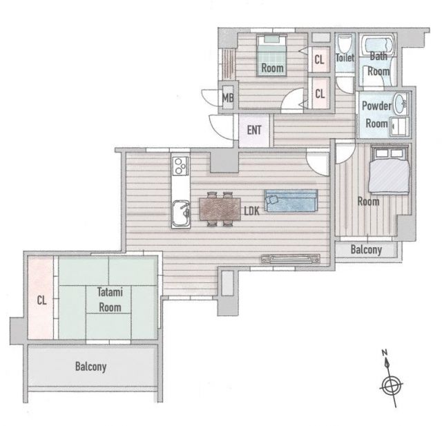 【ハトマークサイト】福岡県北九州市門司区緑ケ丘の サンパーク門司緑ケ丘703 3LDK 中古マンション