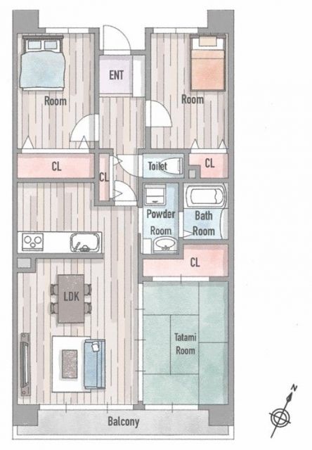 【ハトマークサイト】福岡県北九州市小倉南区志徳2丁目の 志井サンハイツ204 3LDK 中古マンション