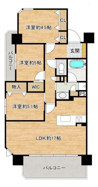 【ハトマークサイト】福岡県福岡市西区姪の浜3丁目の オーヴィジョン姪浜駅北 401 3LDK マンション