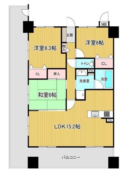 【ハトマークサイト】福岡県久留米市花畑3丁目の ウィーヴ花畑・マークタワー301 3LDK マンション