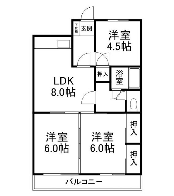【ハトマークサイト】福岡県久留米市長門石5丁目の ニューロイヤルビル305 3LDK マンション