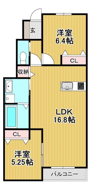 【ハトマークサイト】福岡県筑後市大字西牟田の モントーレA102 2LDK アパート