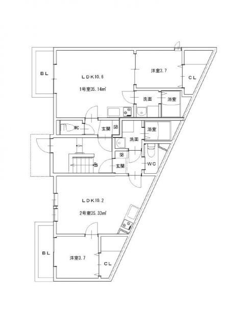 【ハトマークサイト】福岡県福岡市博多区美野島1丁目の CLARISNOB美野島202 1LDK アパート