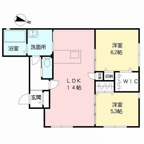 【ハトマークサイト】福岡県北九州市戸畑区一枝3丁目の アンブランシュ102 2LDK アパート
