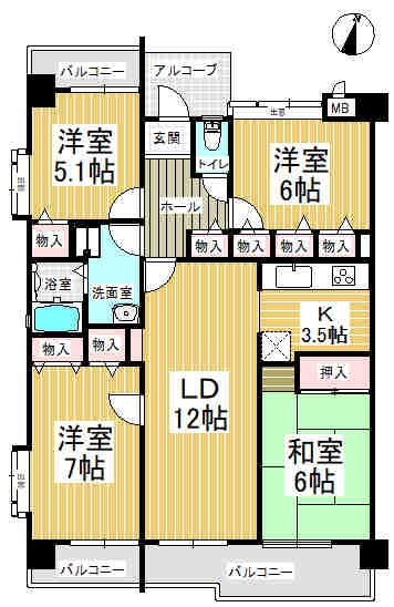 【ハトマークサイト】佐賀県佐賀市鬼丸町の 東峰マンション佐賀城南501 4LDK 中古マンション
